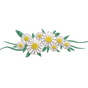 5 Sizes "daisy Border" Machine Embroidery Design - Etsy