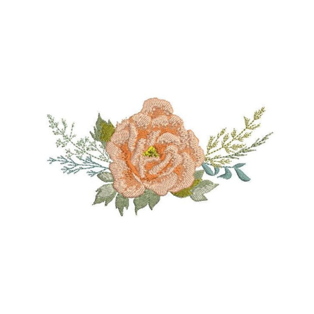 3 Sizes Rose Machine Embroidery Design Etsy