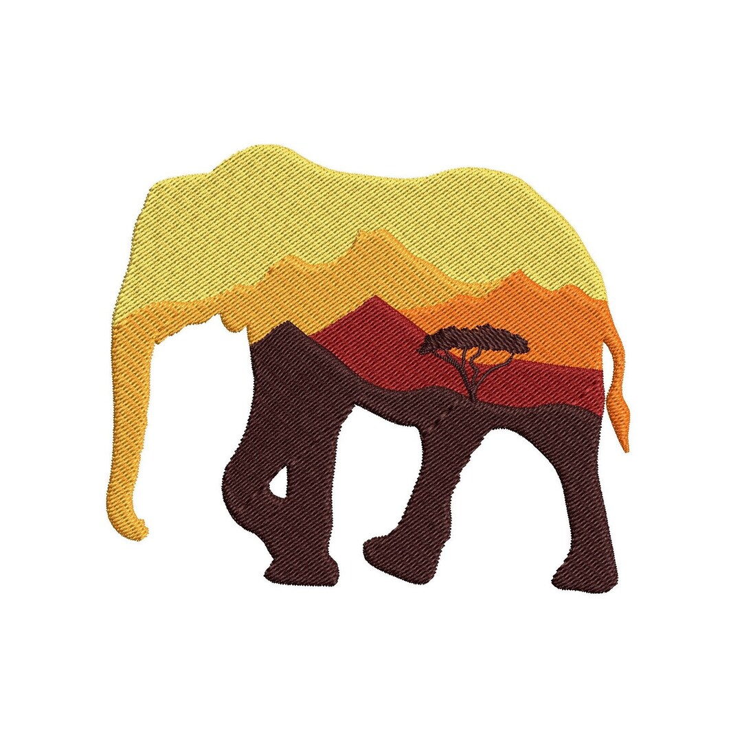5 Sizes "elephant" Machine Embroidery Design - Etsy