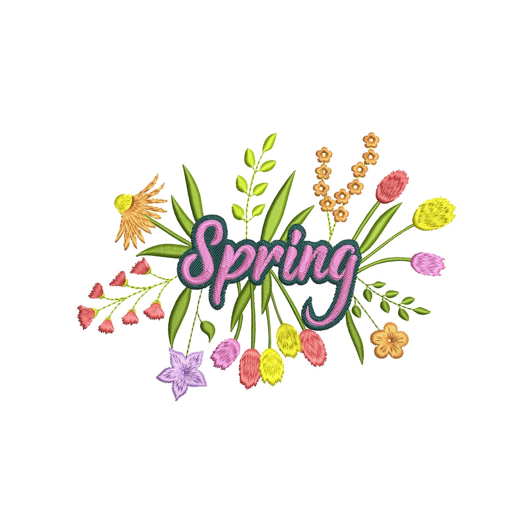 6 Sizes "spring" Machine Embroidery Design - Etsy