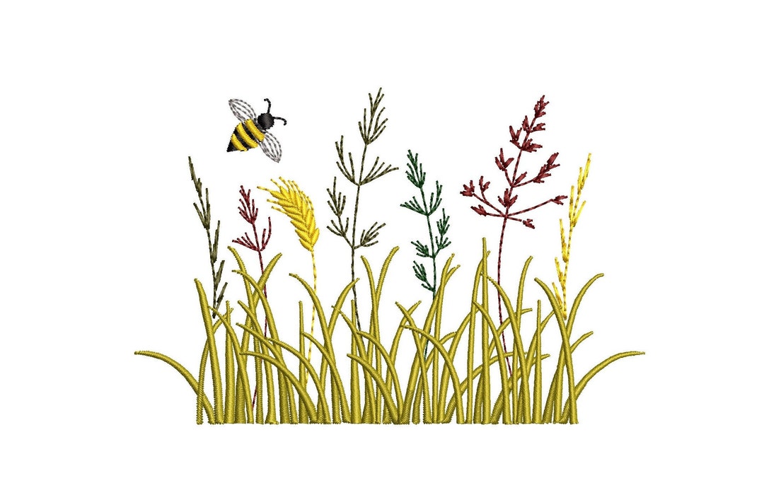 3 Sizes meadow Grass Machine Embroidery Design - Etsy