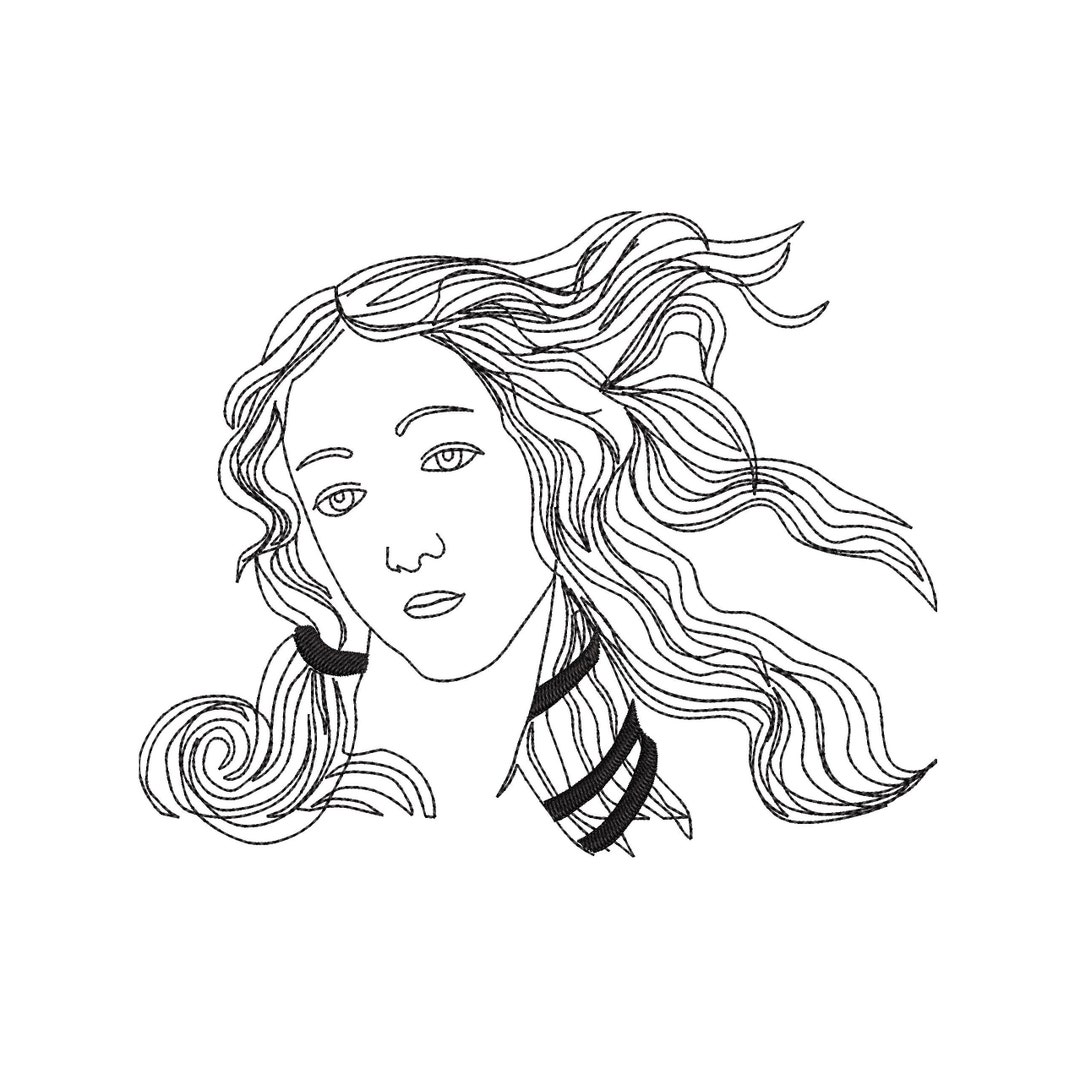 7 Sizes "the Birth of Venus" Machine Embroidery Design - Etsy