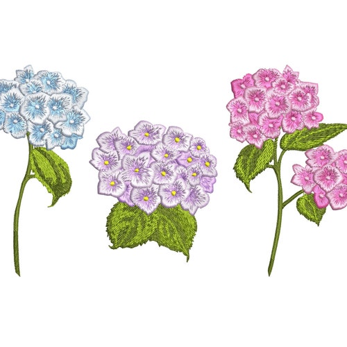 Hydrangea Machine Embroidery Design Artistic Embroidery - Etsy