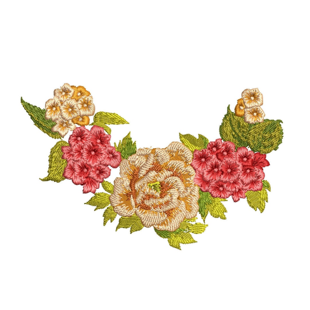 4 Sizes "floral Wreath" Machine Embroidery Design - Etsy