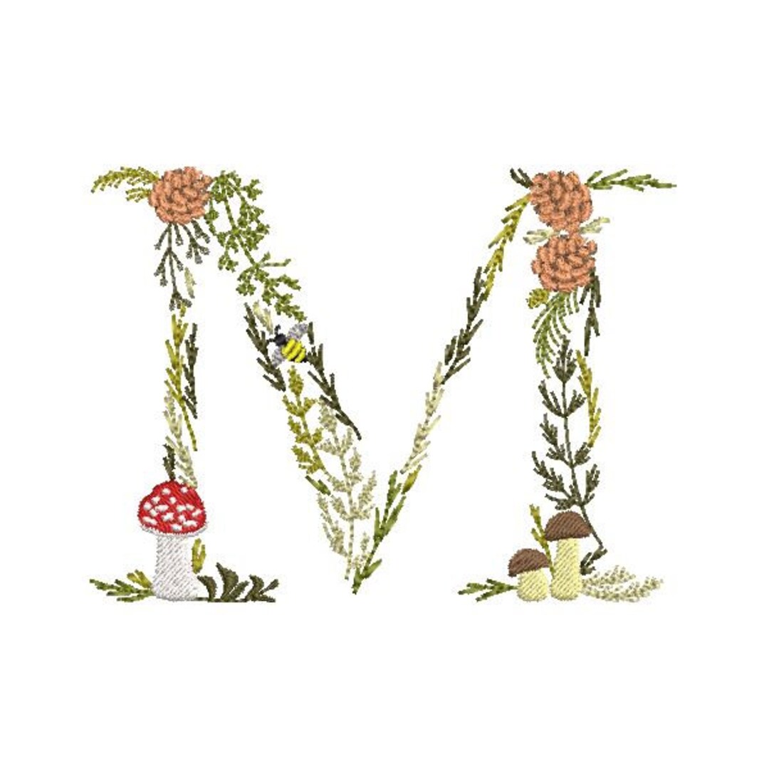 Letter M Machine Embroidery Design - Etsy