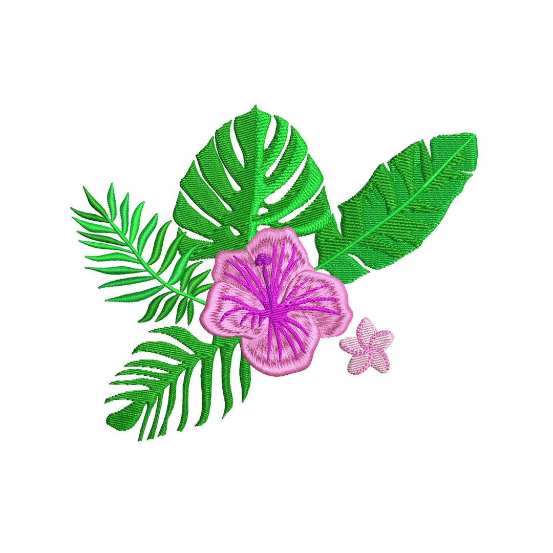4 Sizes "hibiscus" Machine Embroidery Design - Etsy