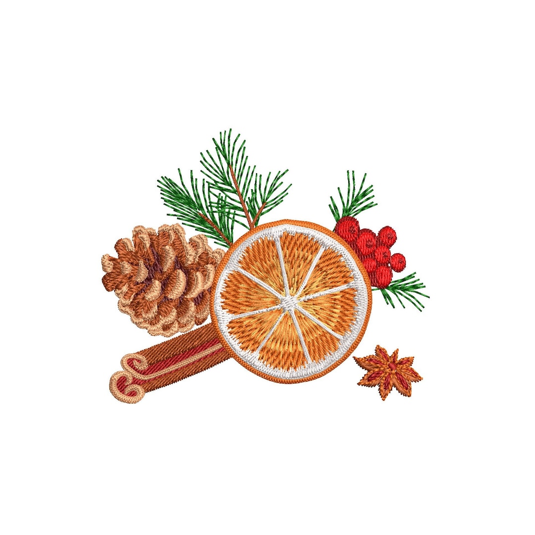 4 Sizes "orange" Machine Embroidery Design - Etsy