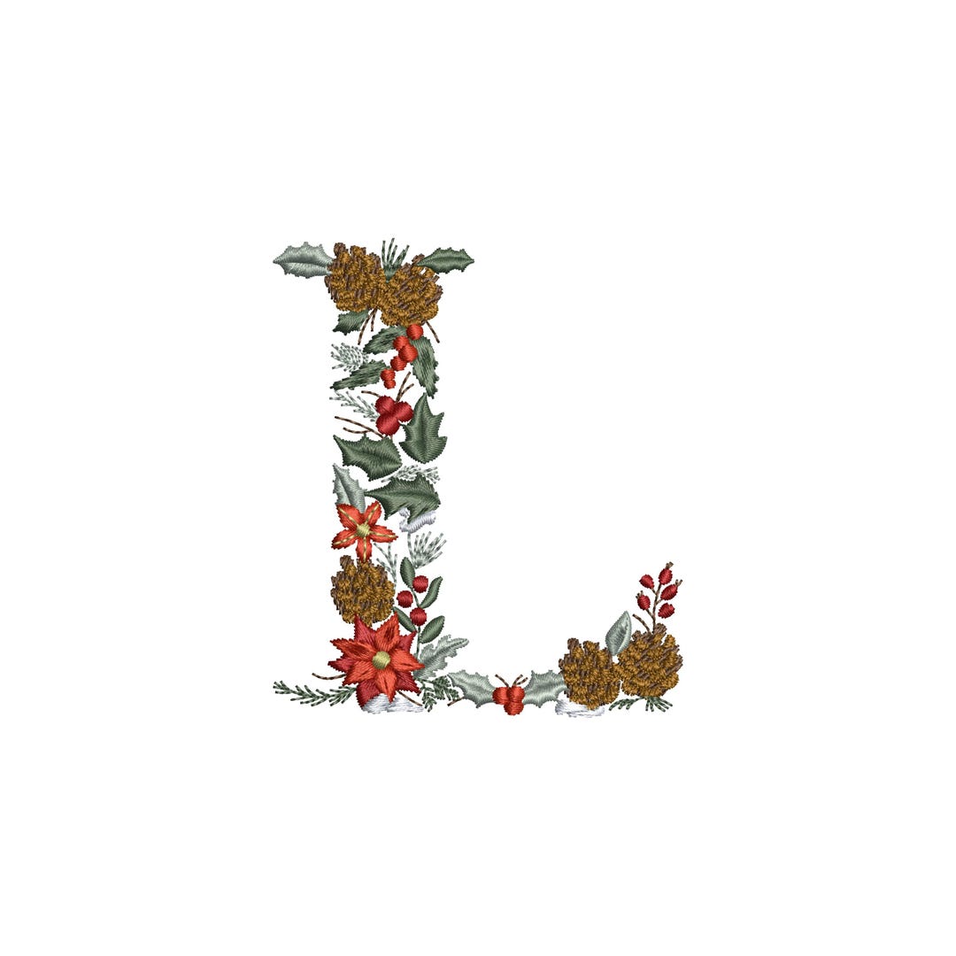 Christmas Alphabet Letter L Machine Embroidery Design - Etsy