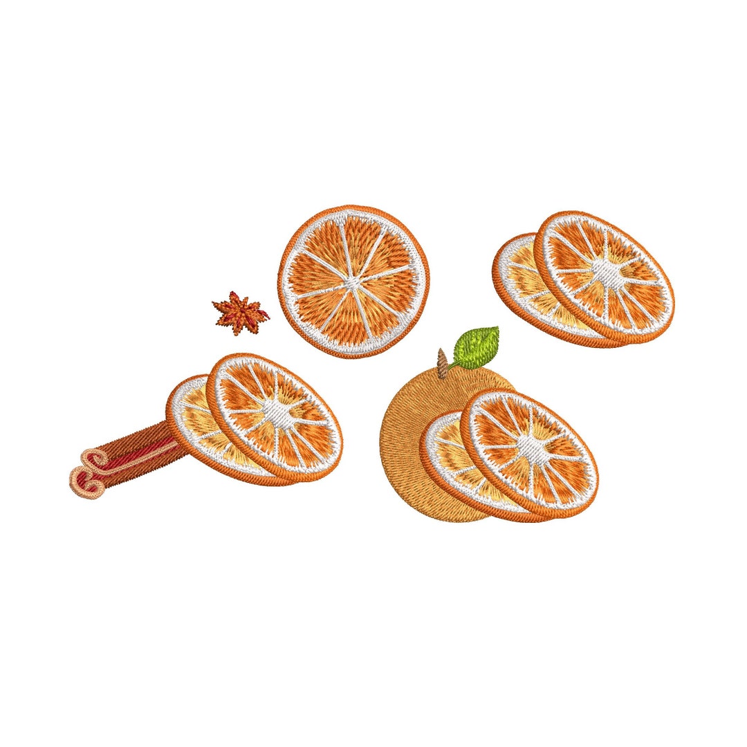 3 Sizes "oranges" Machine Embroidery Design - Etsy