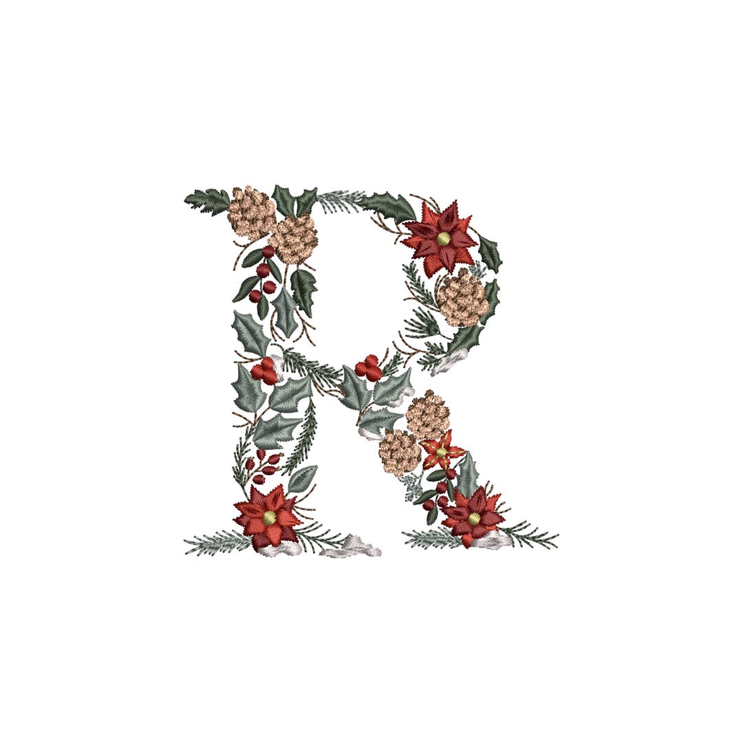 Christmas Alphabet Letter R Machine Embroidery Design - Etsy