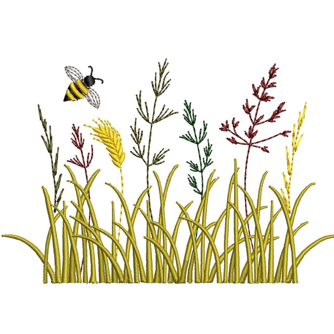 3 Sizes "meadow Grass" Machine Embroidery Design - Etsy