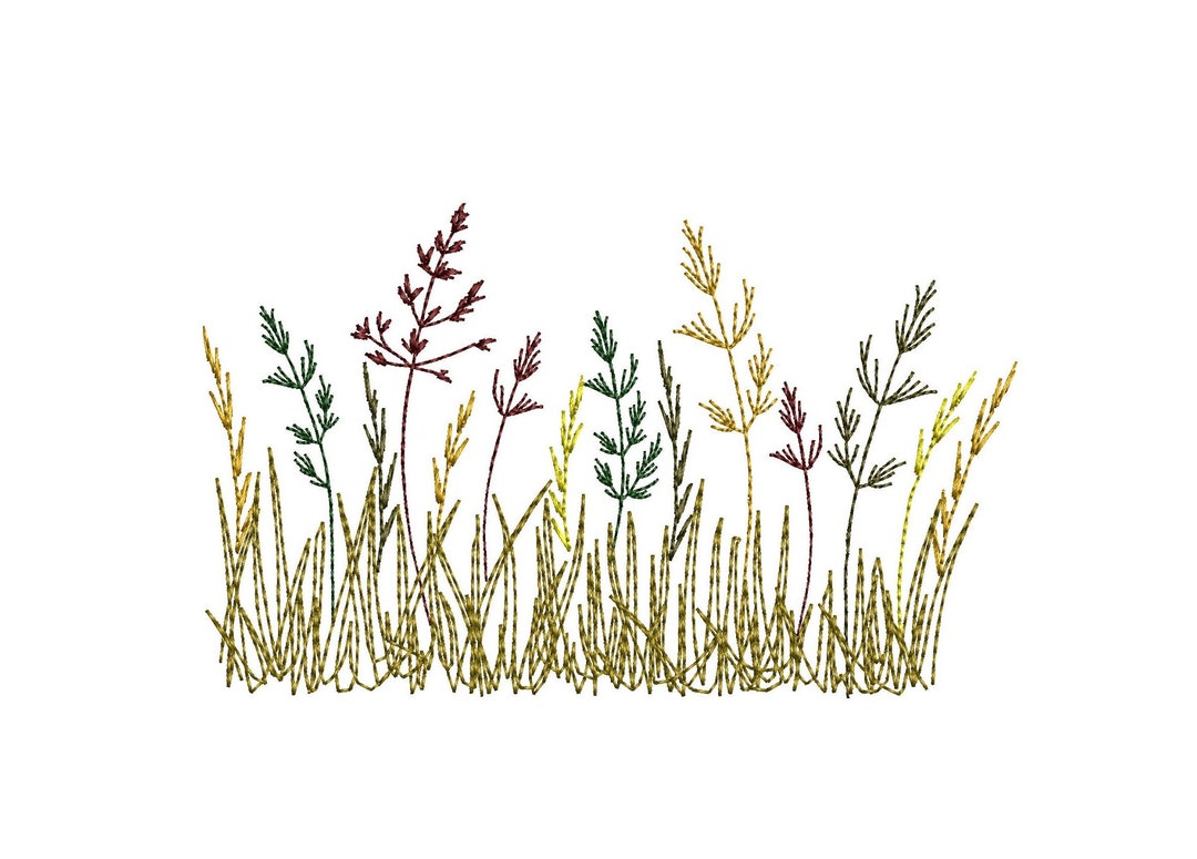 5 Sizes meadow Grass Machine Embroidery Design - Etsy