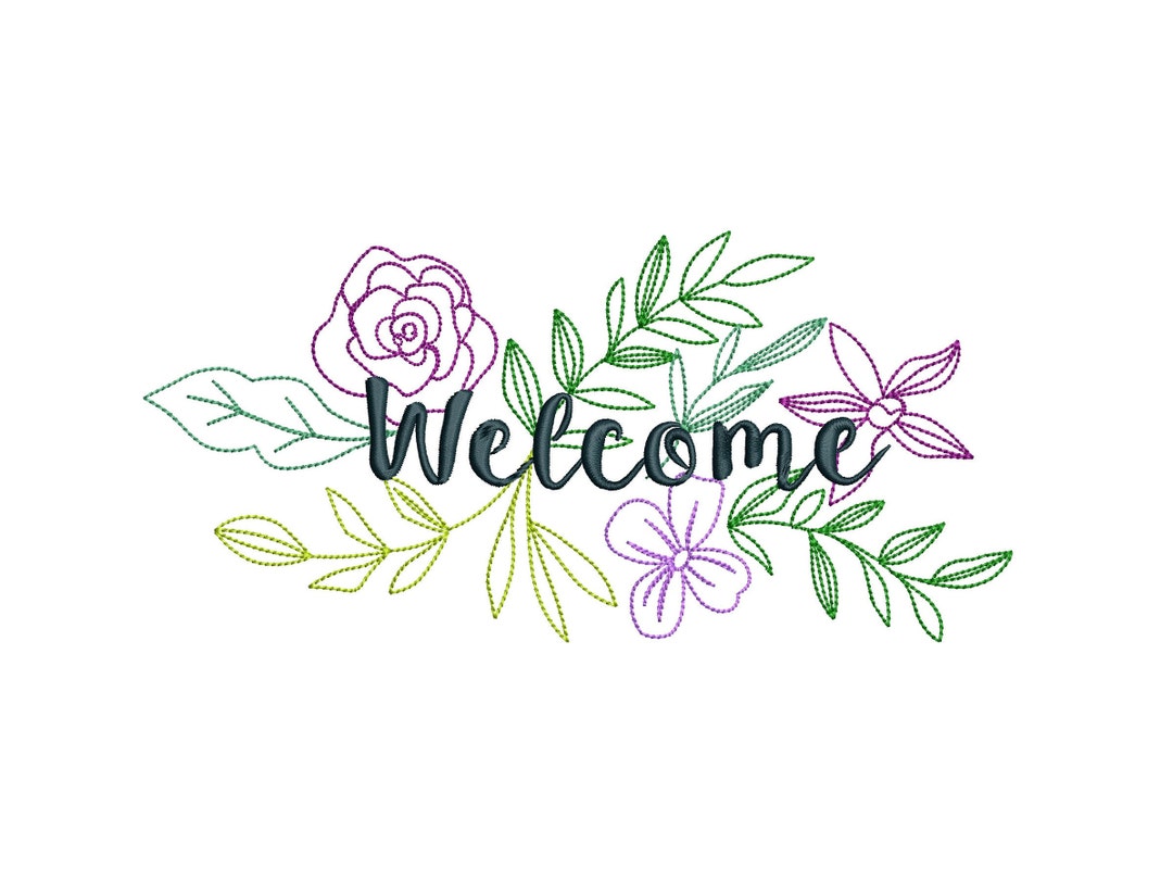 7 Sizes welcome Machine Embroidery Design - Etsy