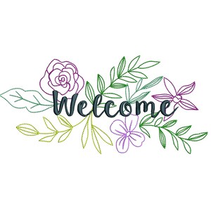 7 Sizes "welcome" Machine Embroidery Design - Etsy