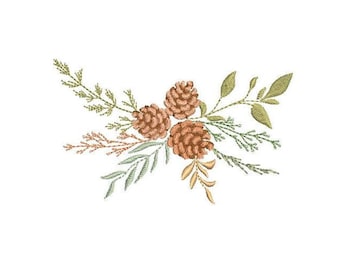 Pinecones Machine Embroidery Design 2 Sizes, Pine Tree Cones Embroidery ...