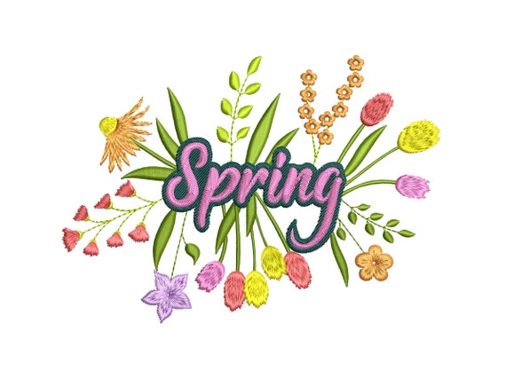 6 Sizes spring Machine Embroidery Design | Etsy