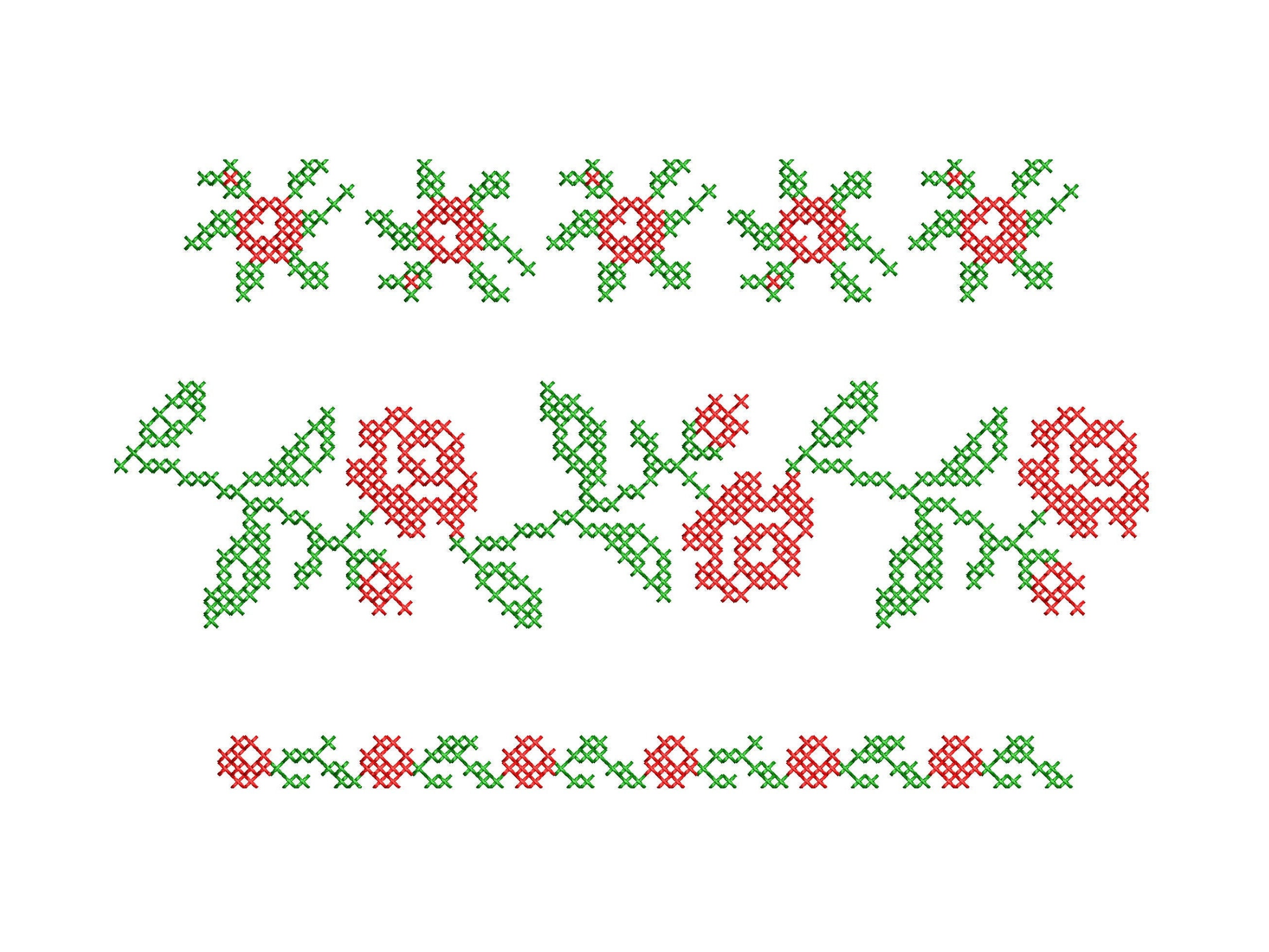 Double Cross-stitch "rose Borders" Machine Embroidery Design - Etsy