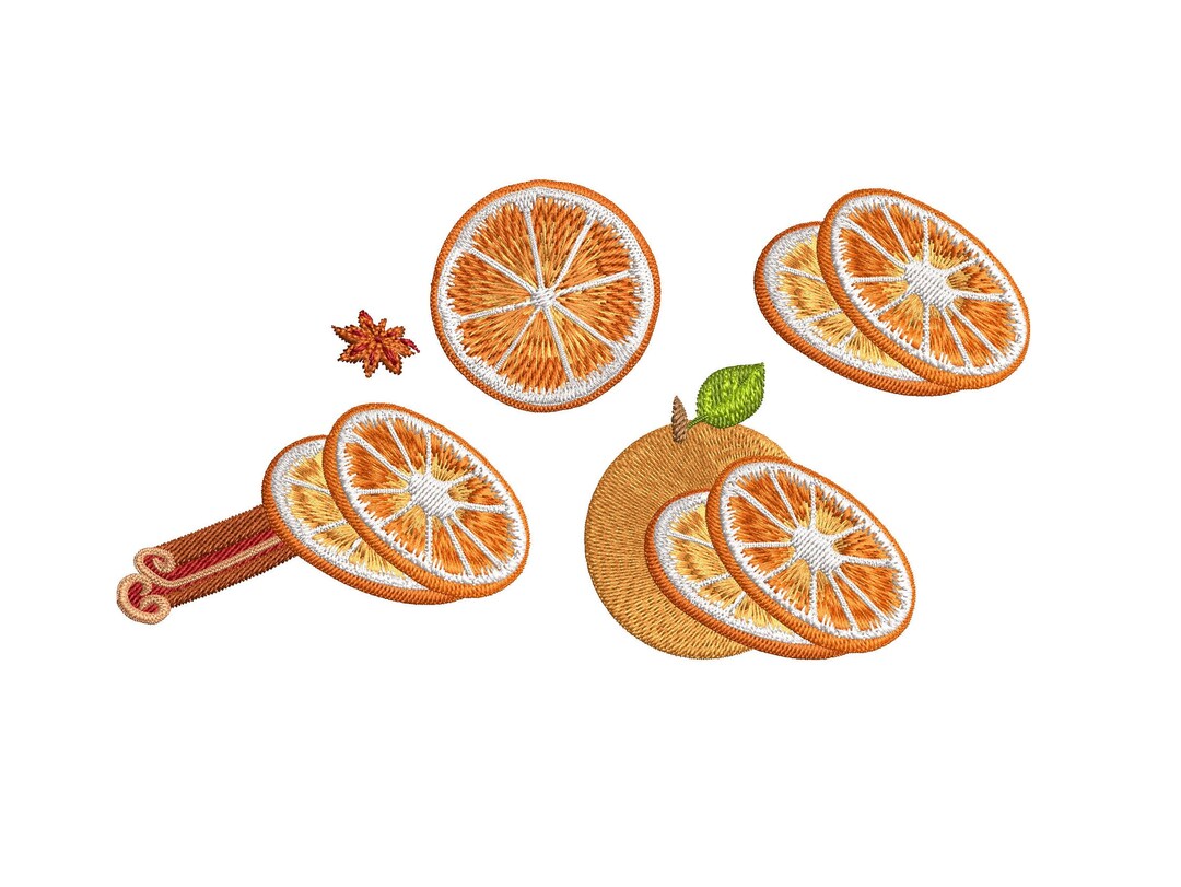 3 Sizes oranges Machine Embroidery Design - Etsy