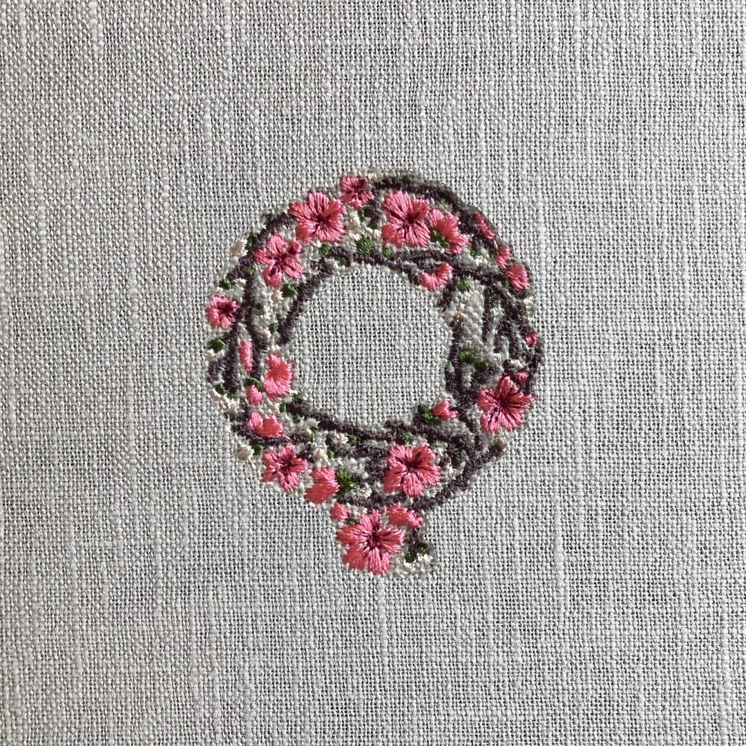 5 Sizes "cherry Blossom Letter "q" Machine Embroidery Design - Etsy