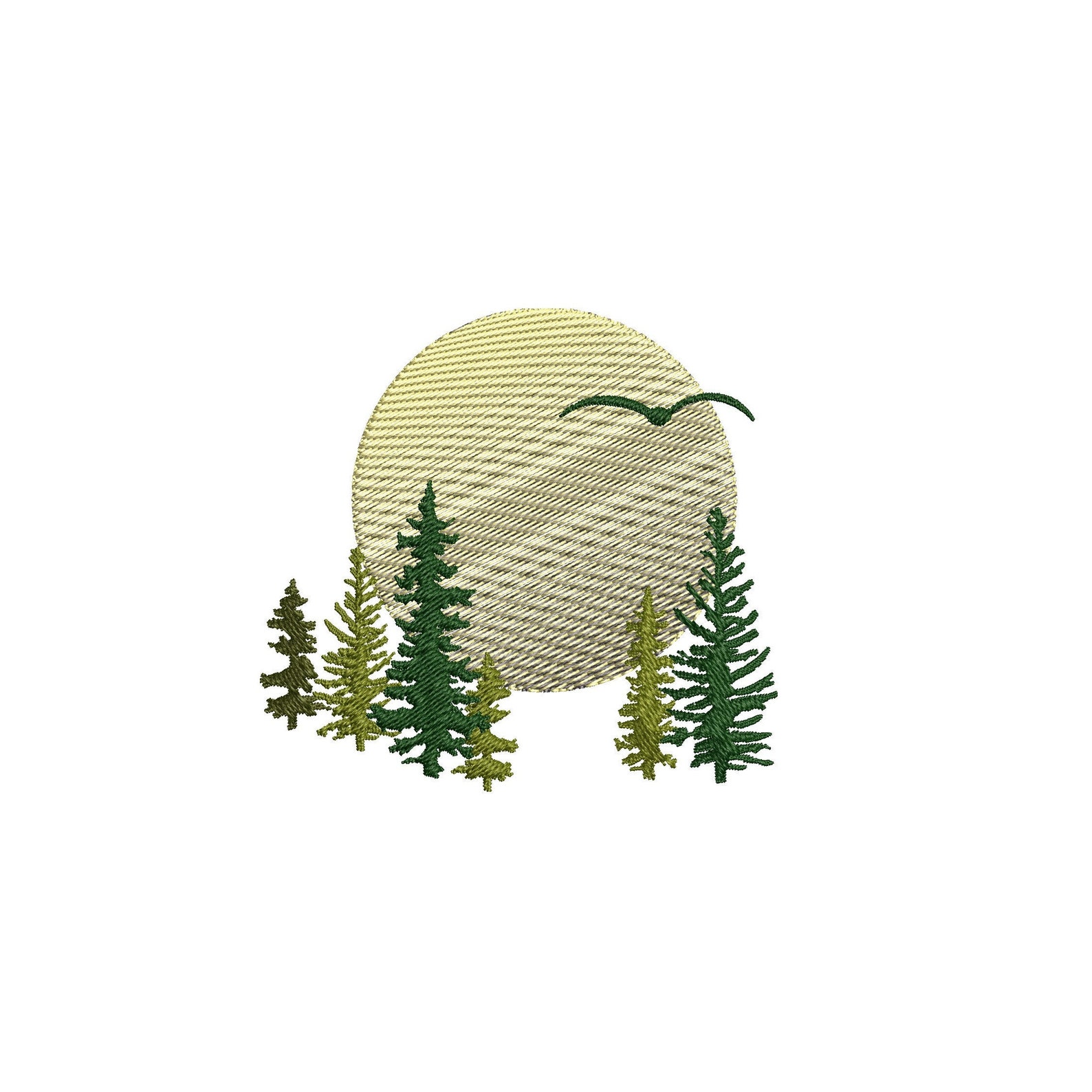 4 Sizes "forest Landscape" Machine Embroidery Design - Etsy