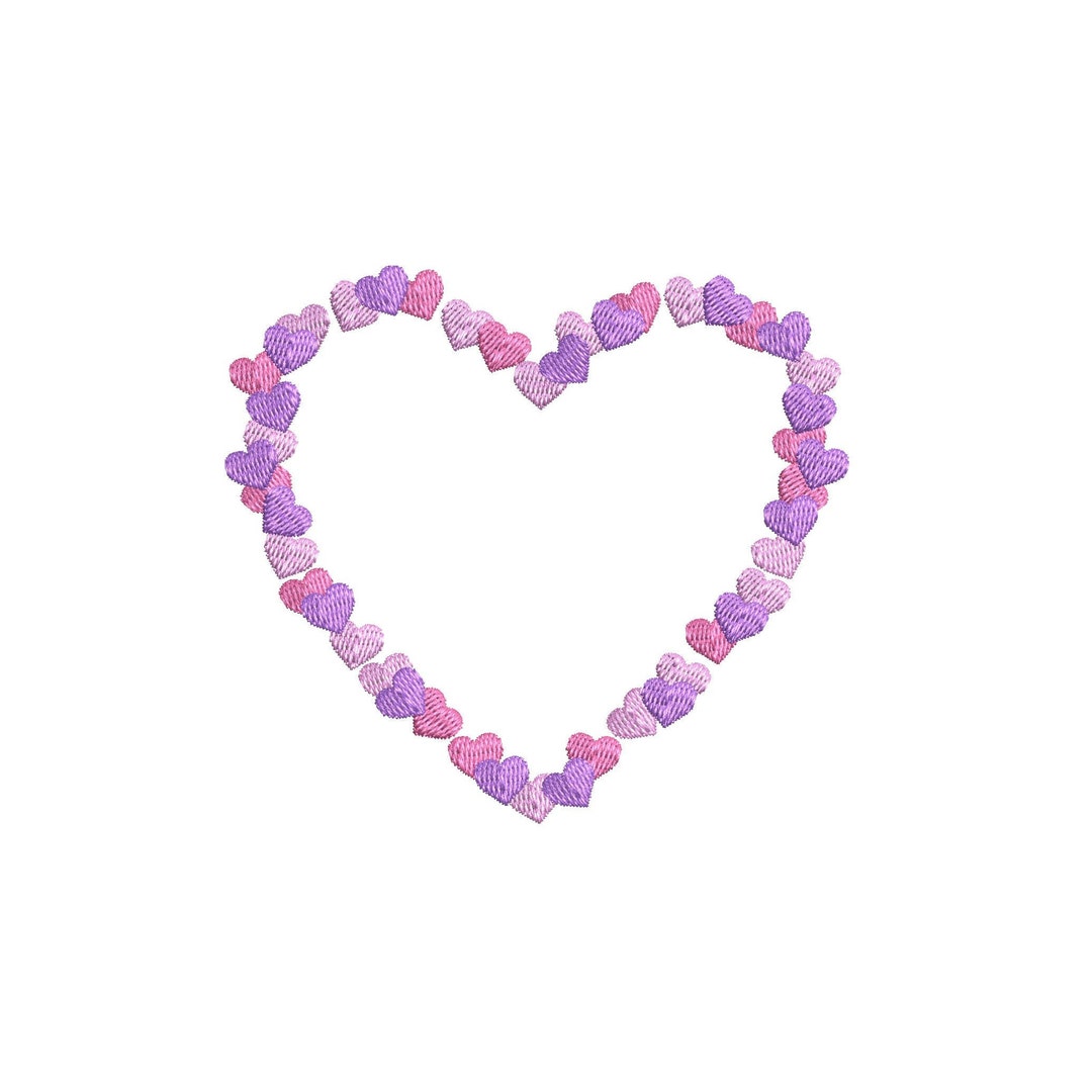 5 Sizes "heart Frame" Machine Embroidery Design - Etsy