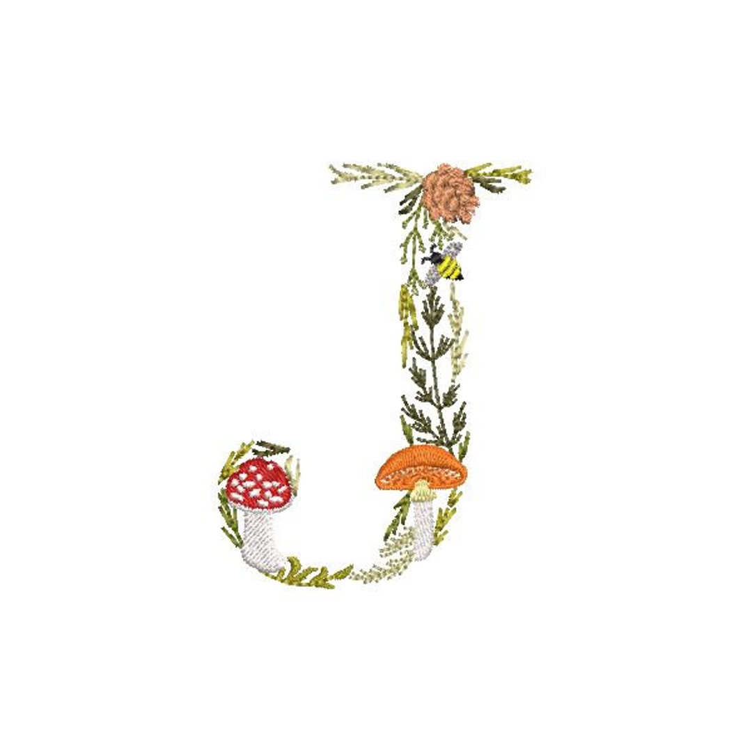 Letter J Machine Embroidery Design - Etsy
