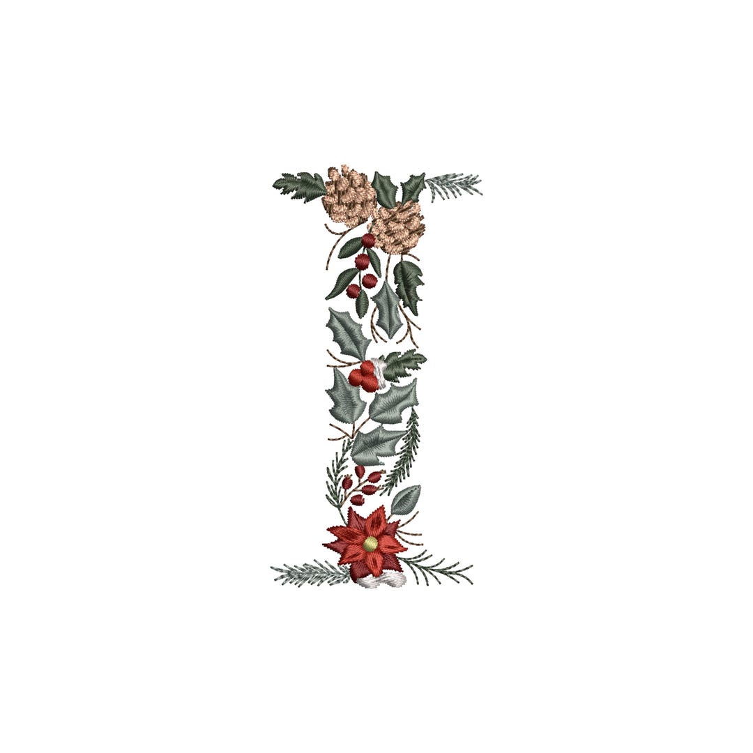 Christmas Alphabet Letter I Machine Embroidery Design - Etsy