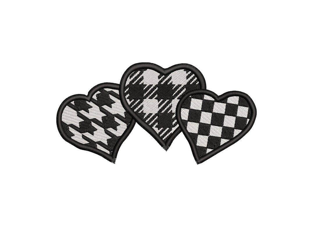 4 Sizes hearts Machine Embroidery Design - Etsy