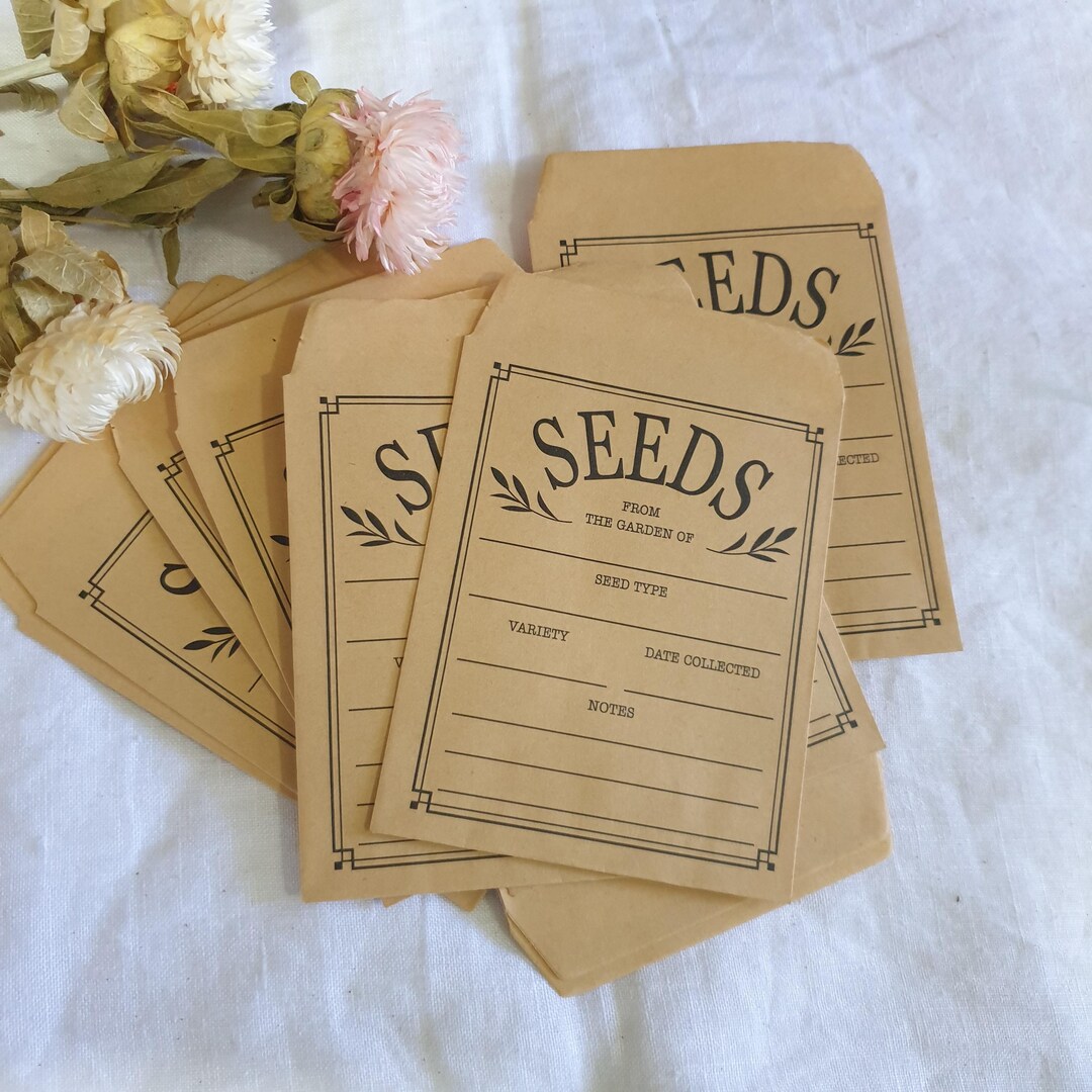 Set of 10 Self-sealing Seed Envelopes | Style A - Etsy Australia