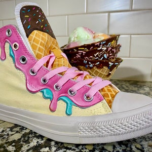 Custom Converse High Tops With Ice Cream Drip - Hand Painted Shoes Make ...