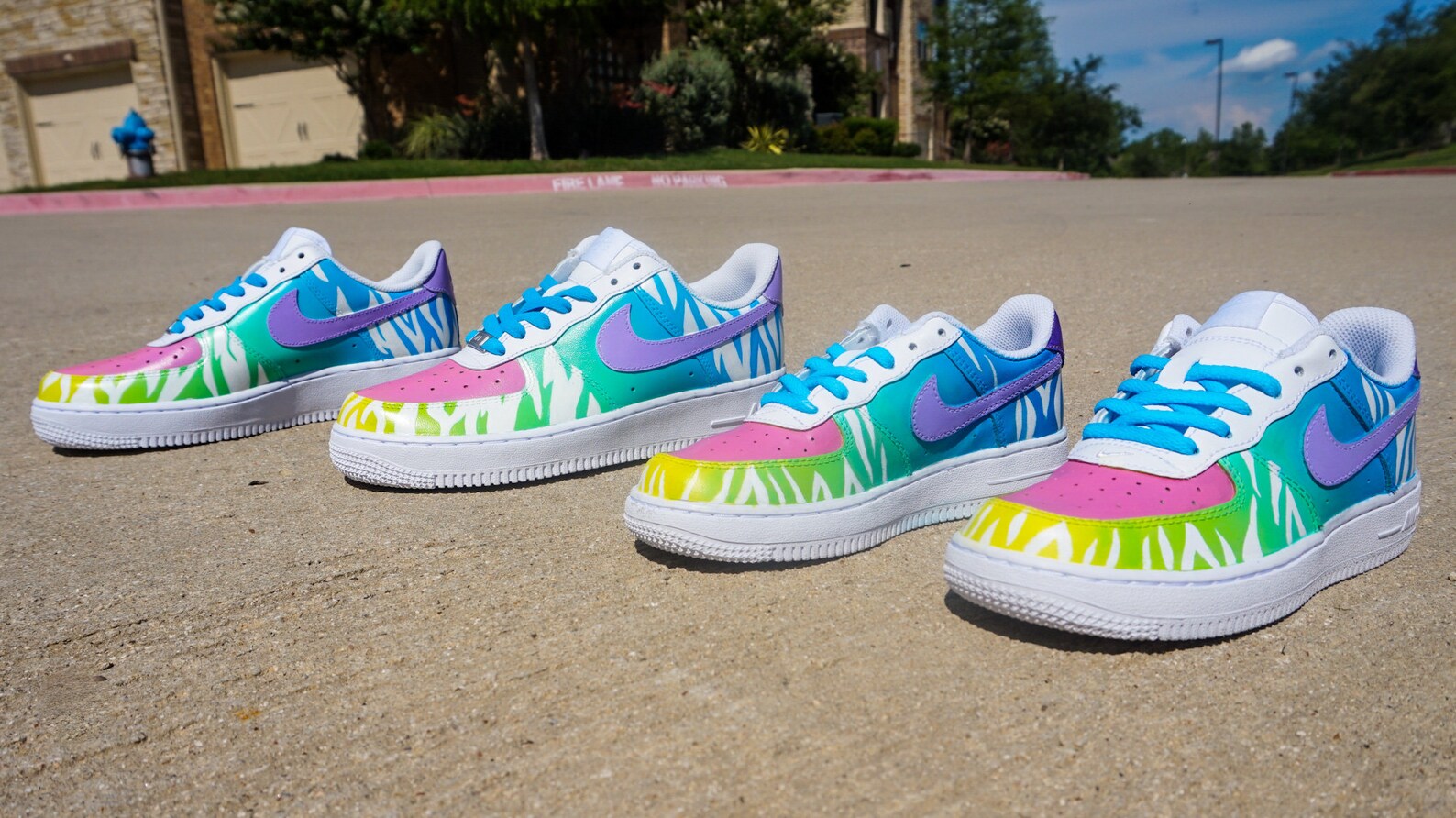 Custom Air Force 1 Nike Women’s Shoes - Rainbow Zebra Custom Nike ...