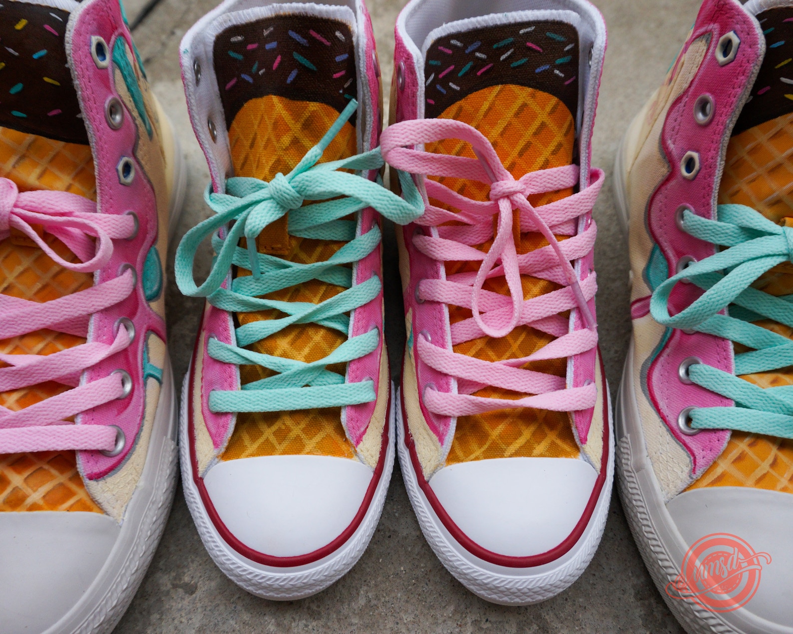 Custom Converse High Tops With Ice Cream Drip - Hand Painted Shoes Make ...
