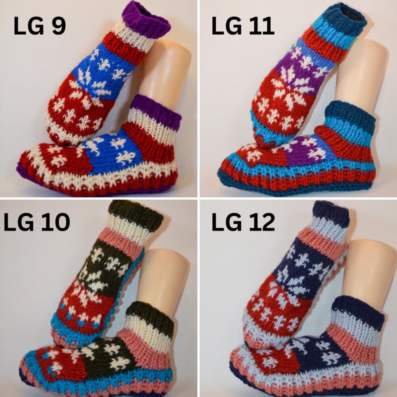 Hand Knit 100% Woolen Socks/ Indoor Slippers. Sherpa Indoor Slipper ...
