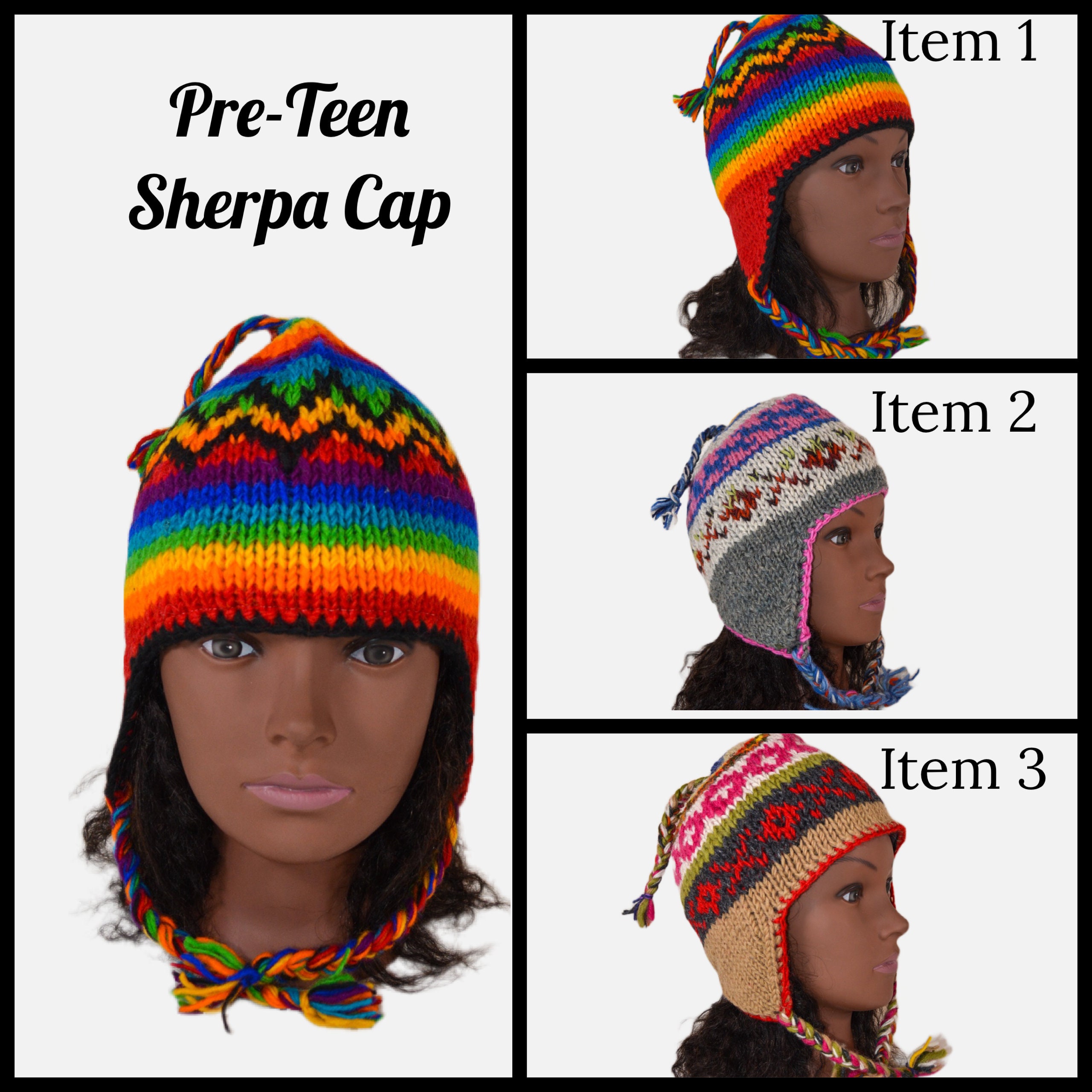 Handknit Himalayan Sherpa Cap for Pre-teen 100% Nepal Wool - Etsy Canada