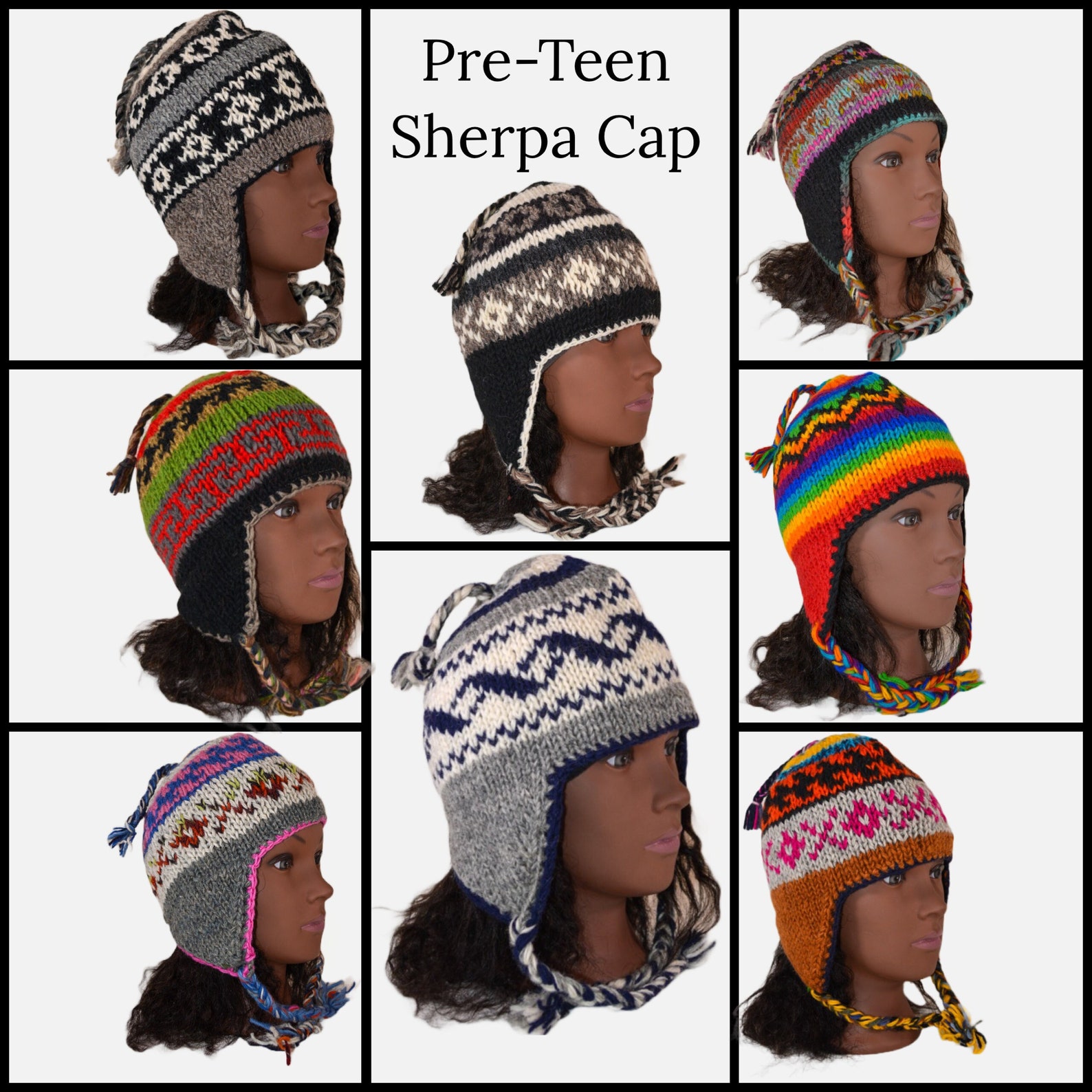 Handknit Himalayan Sherpa Cap for Pre-teen 100% Nepal Wool - Etsy Canada