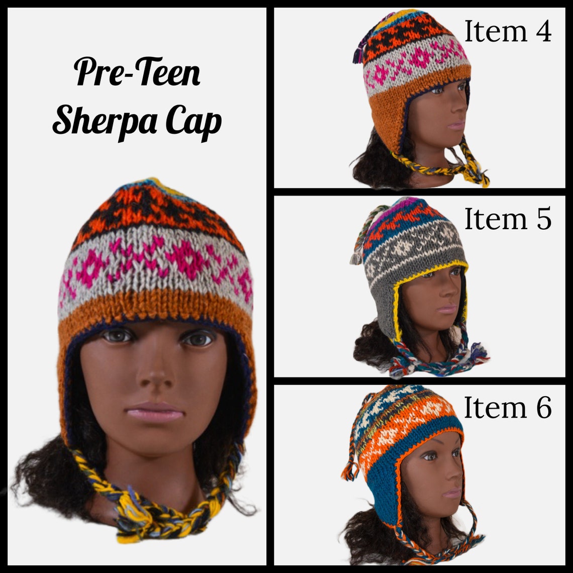 Handknit Himalayan Sherpa Cap for Pre-teen 100% Nepal Wool - Etsy Canada