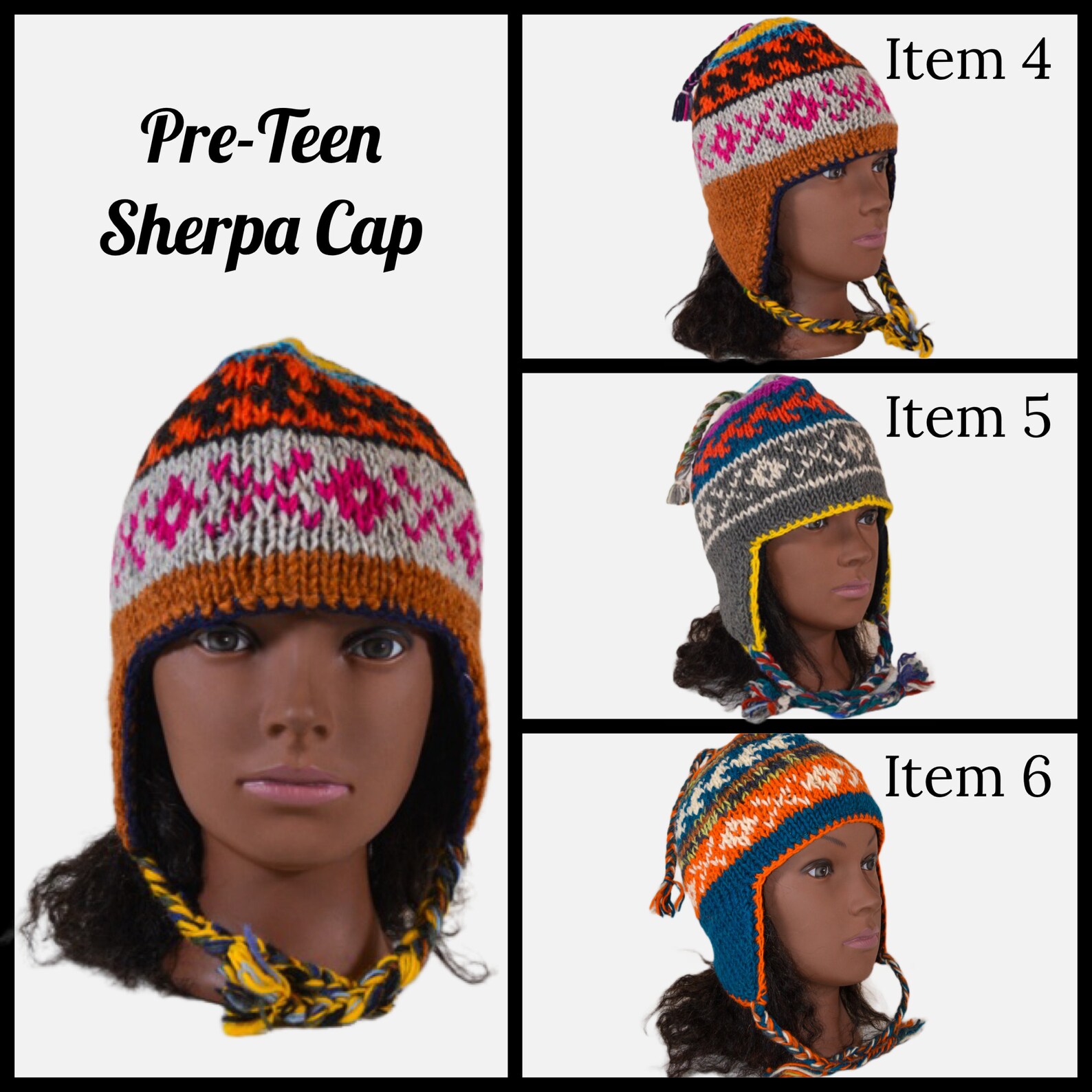 Handknit Himalayan Sherpa Cap for Pre-teen 100% Nepal Wool - Etsy Canada