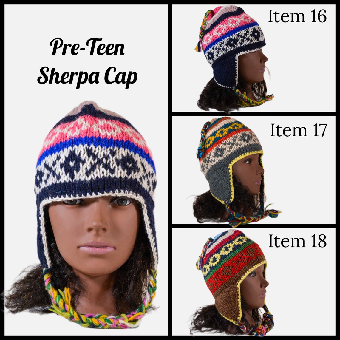 Handknit Himalayan Sherpa Cap for Pre-teen 100% Nepal Wool - Etsy Canada