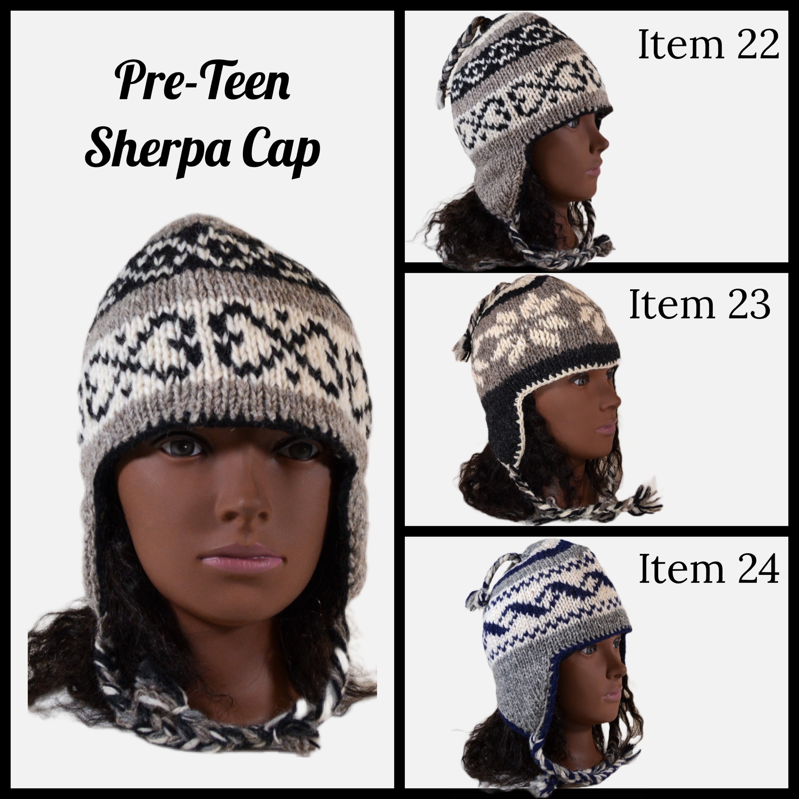 Handknit Himalayan Sherpa Cap for Pre-teen 100% Nepal Wool - Etsy Canada