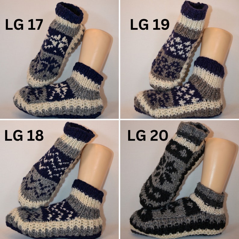 Hand Knit 100% Woolen Socks/ Indoor Slippers. Sherpa Indoor Slipper ...