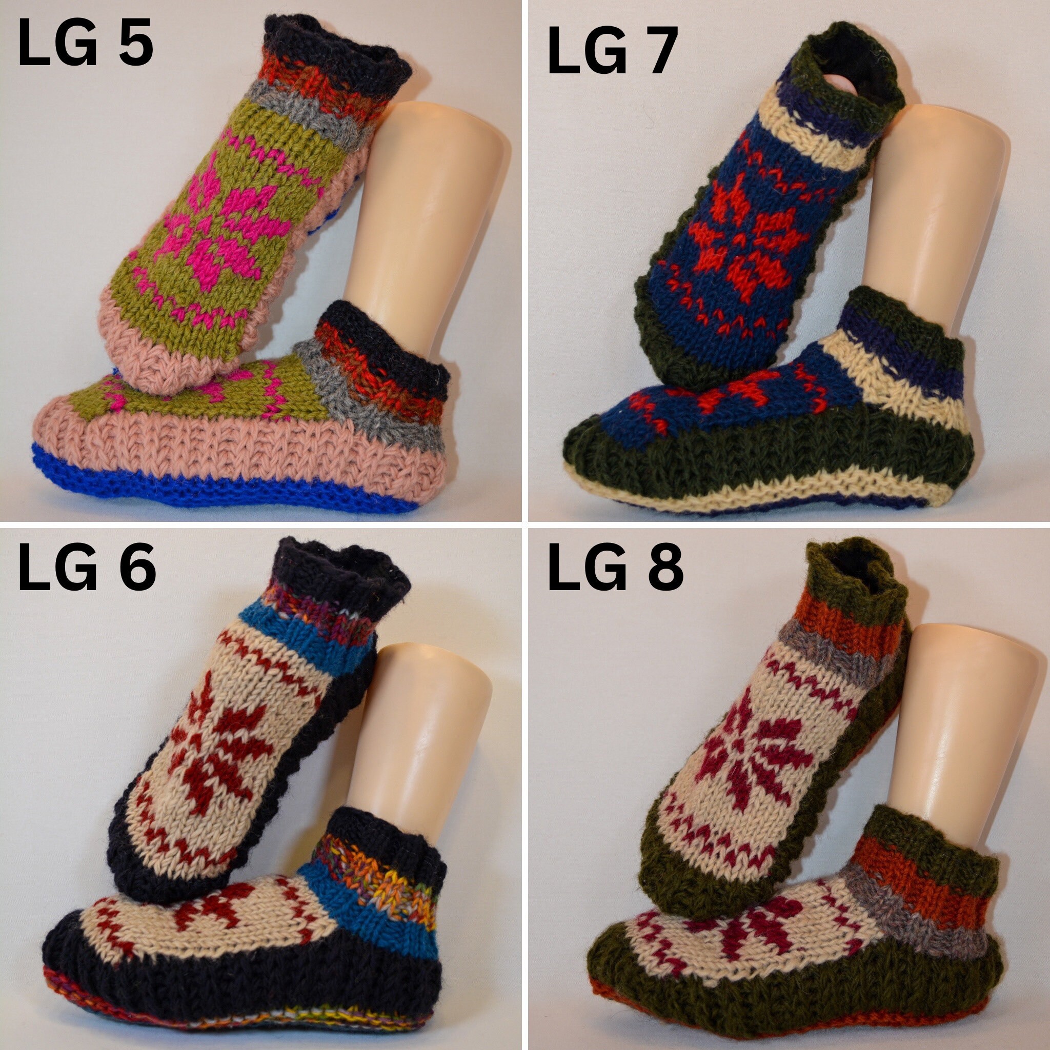 Hand Knit 100% Woolen Socks/ Indoor Slippers. Sherpa Indoor Slipper ...