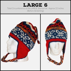 Handknit Himalayan/sherpa Cap/beanie, 100% Nepal Wool, Ski/tracker Wool Cap, Soft Fleece Lined ...