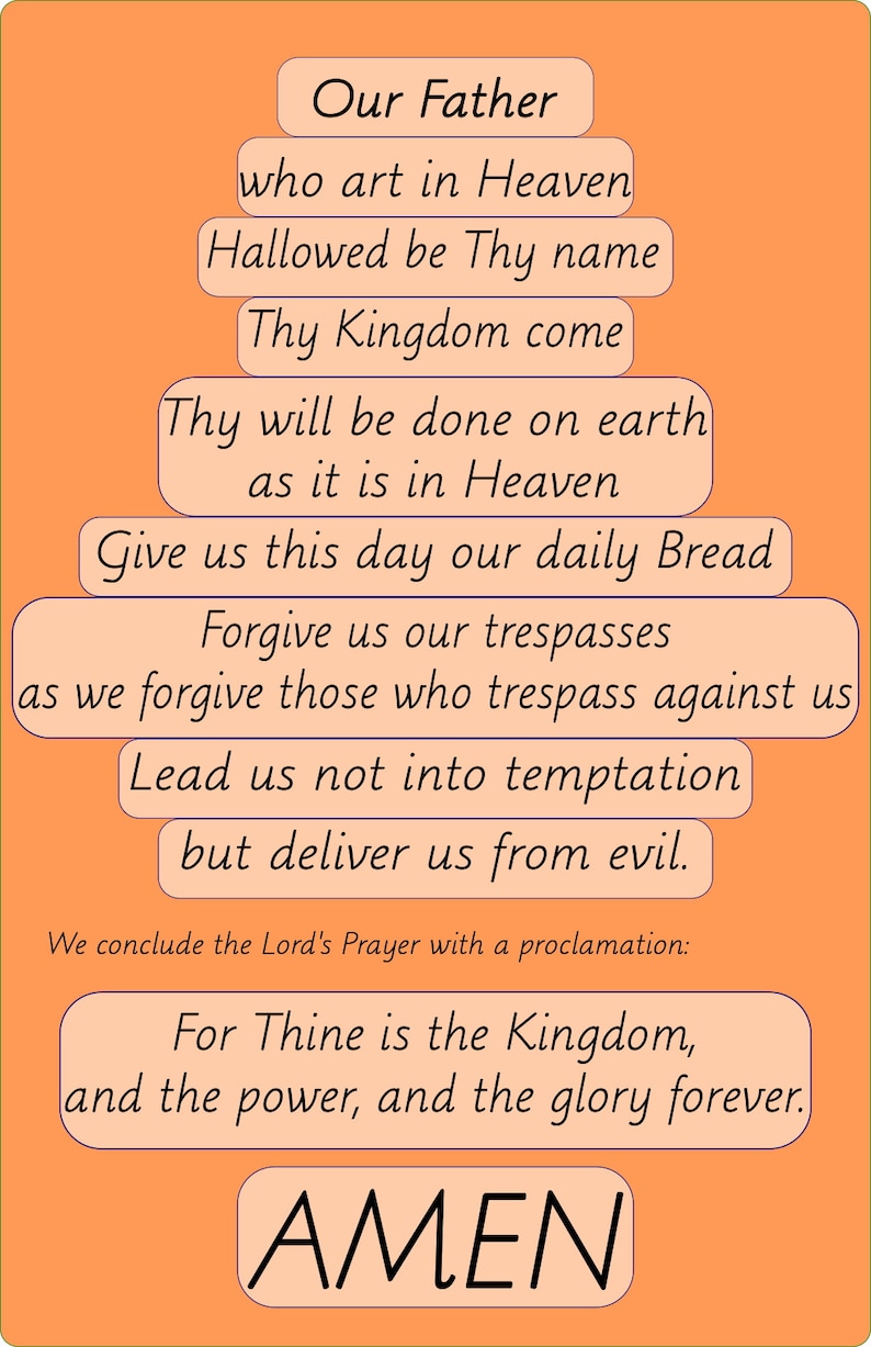 Our Father - Lord's Prayer - Mute Board and Movable Pieces for ...