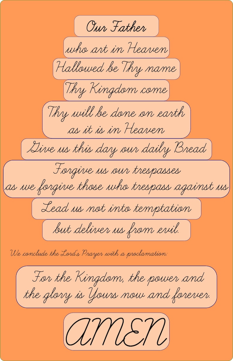 Our Father - Lord's Prayer - Mute Board and Movable Pieces for ...