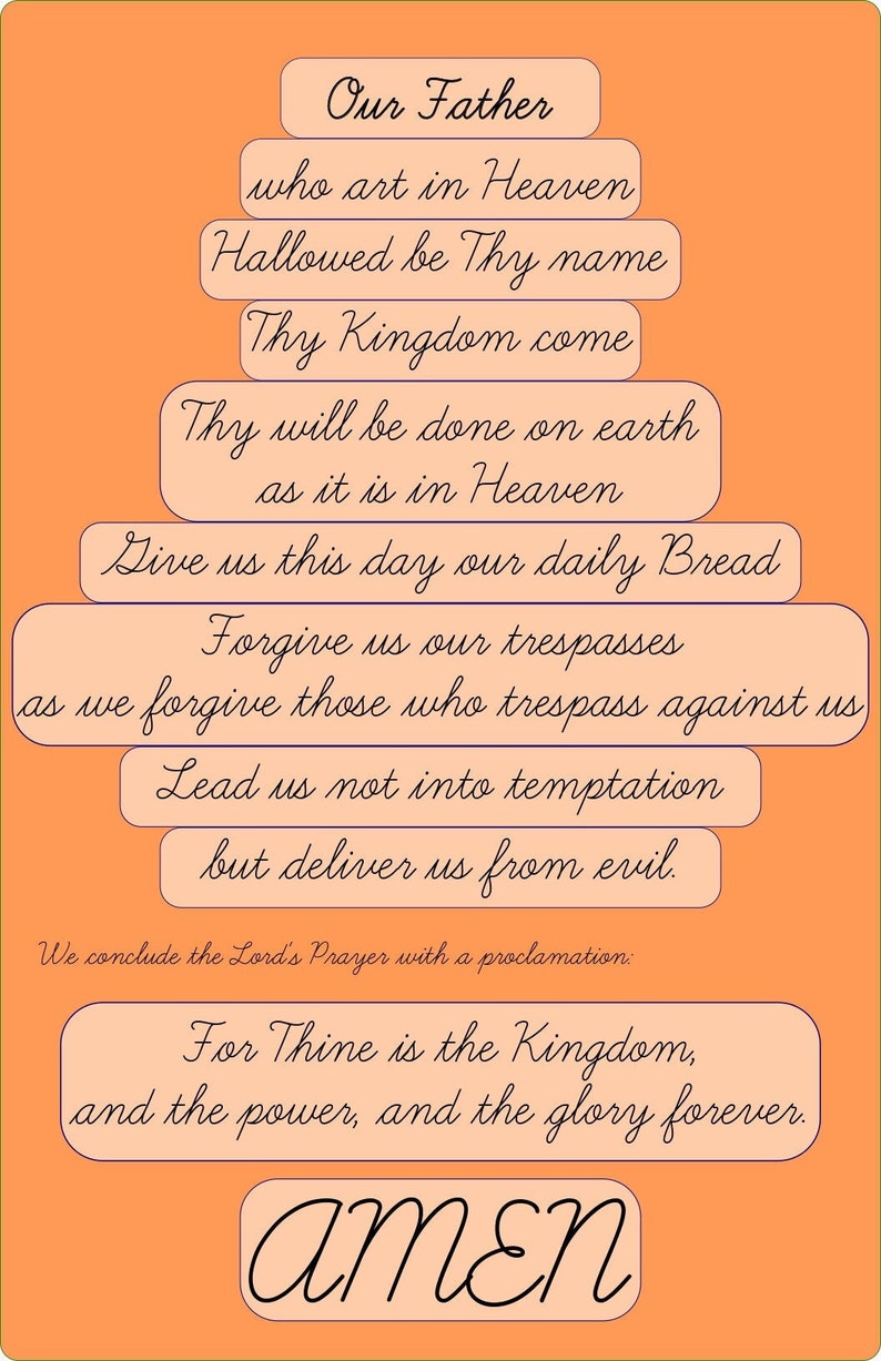Our Father - Lord's Prayer - Mute Board and Movable Pieces for ...