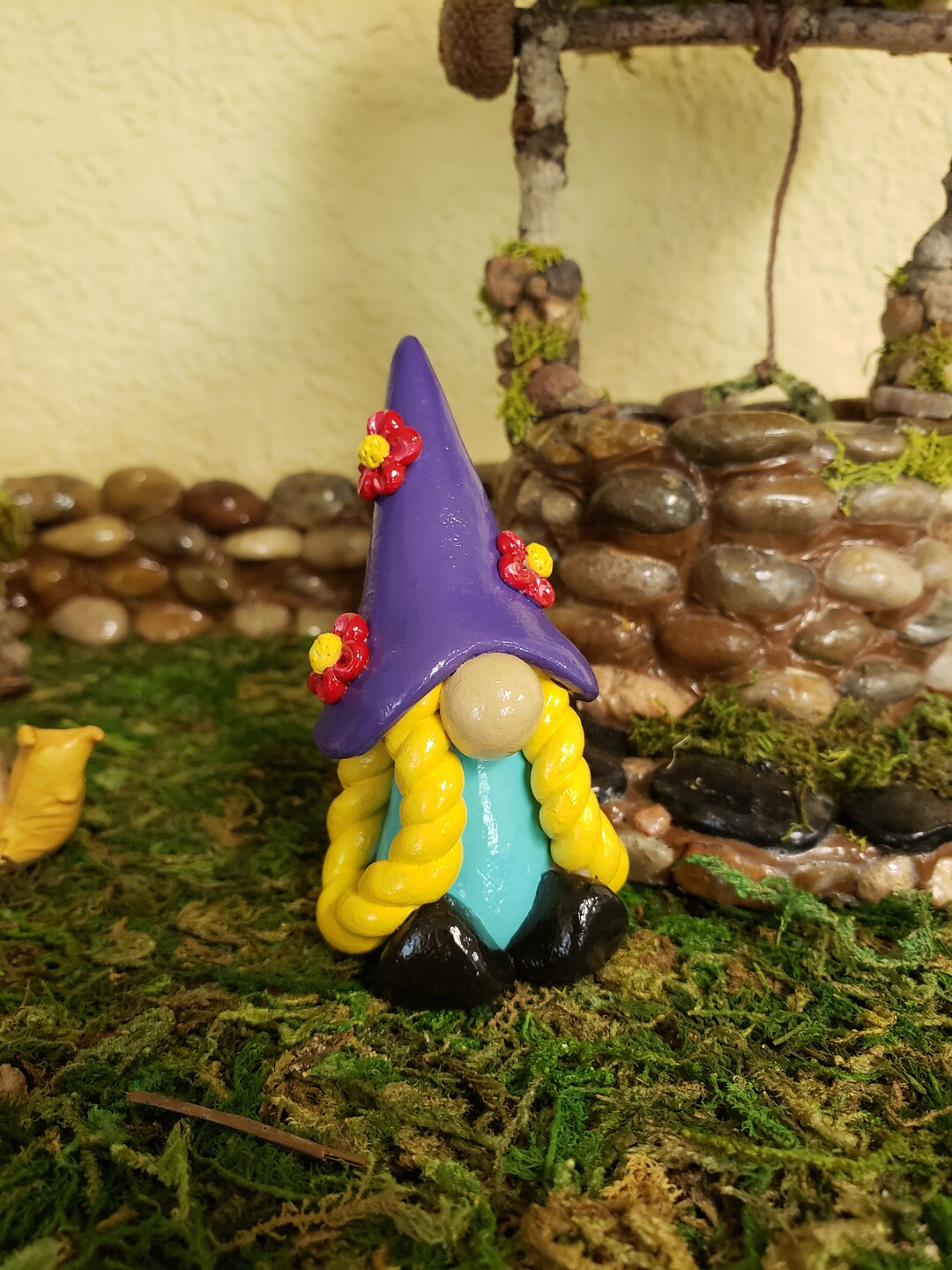 Handmade Flower Gnome Girl, Miniature Gnome Girl, Flower Girl Gnome ...