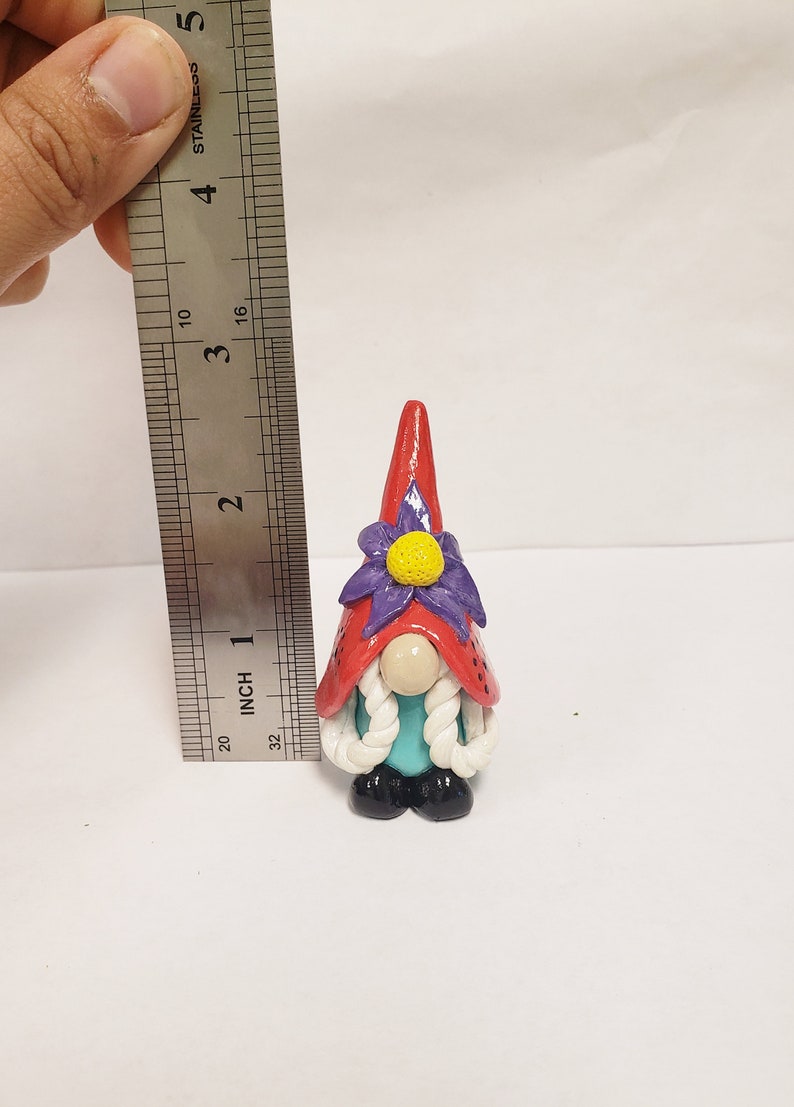 Female Gnome miniature Female Gnome purple flower gnome | Etsy