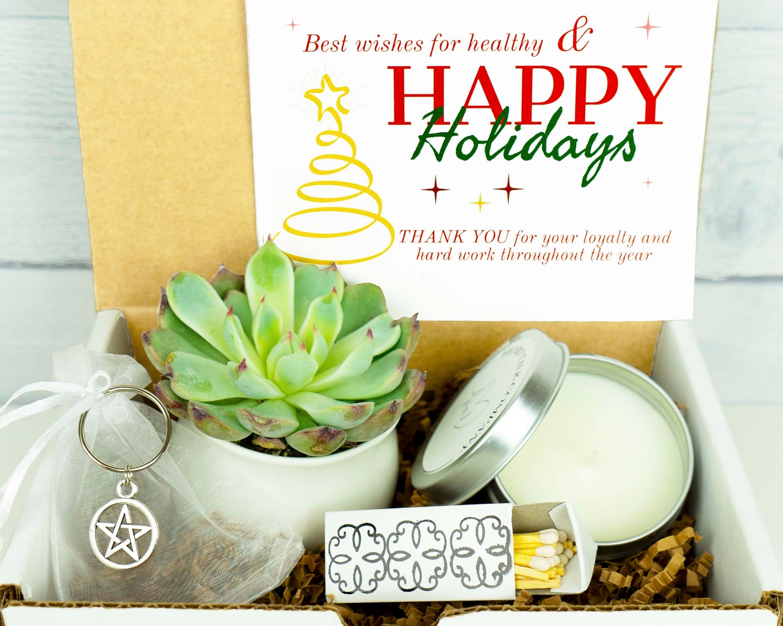 HAPPY HOLIDAYS. Holiday EMPLOYEE Gift Box. Holiday Care | Etsy