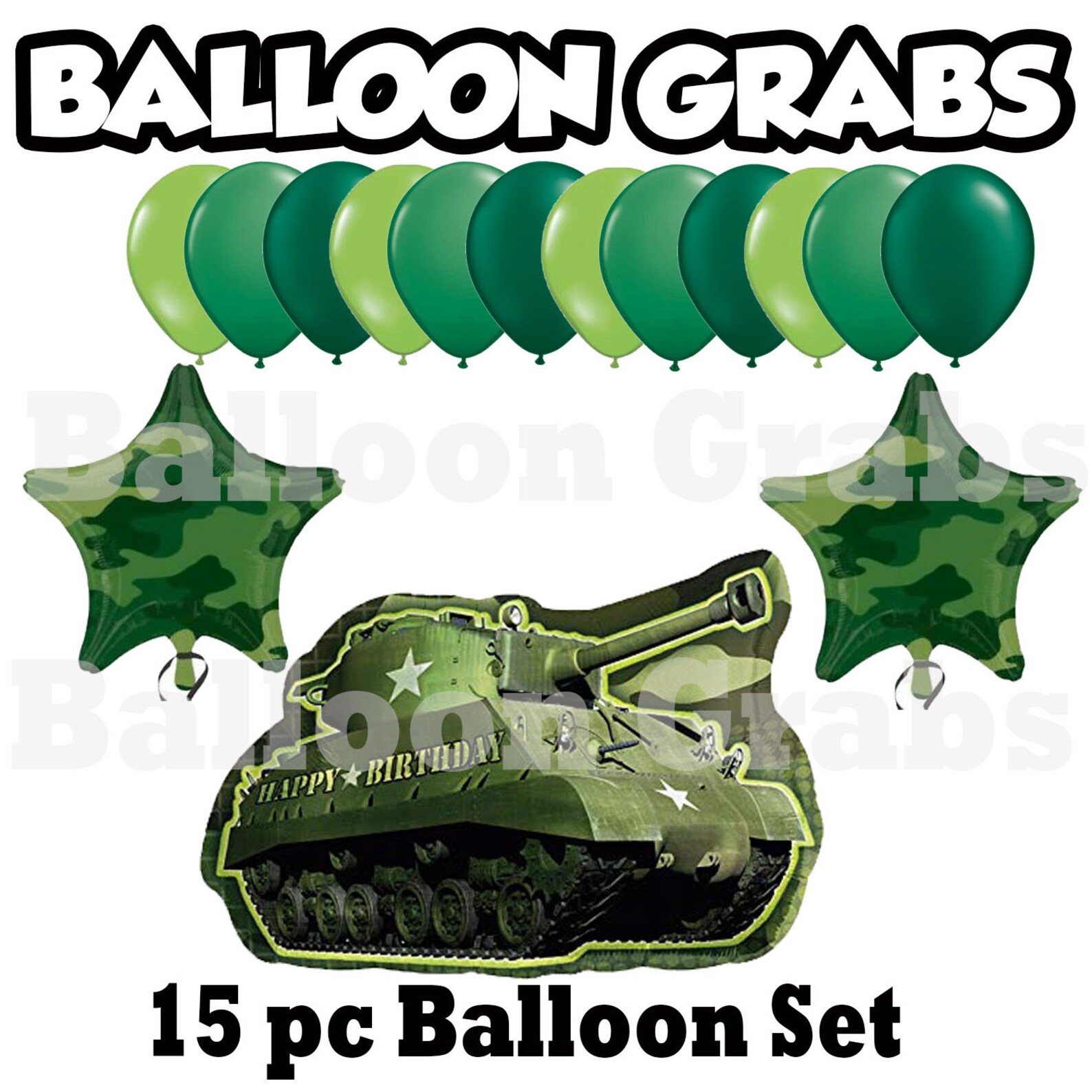 Army Green Bouquet Balloon Set Tanker Truck - Etsy