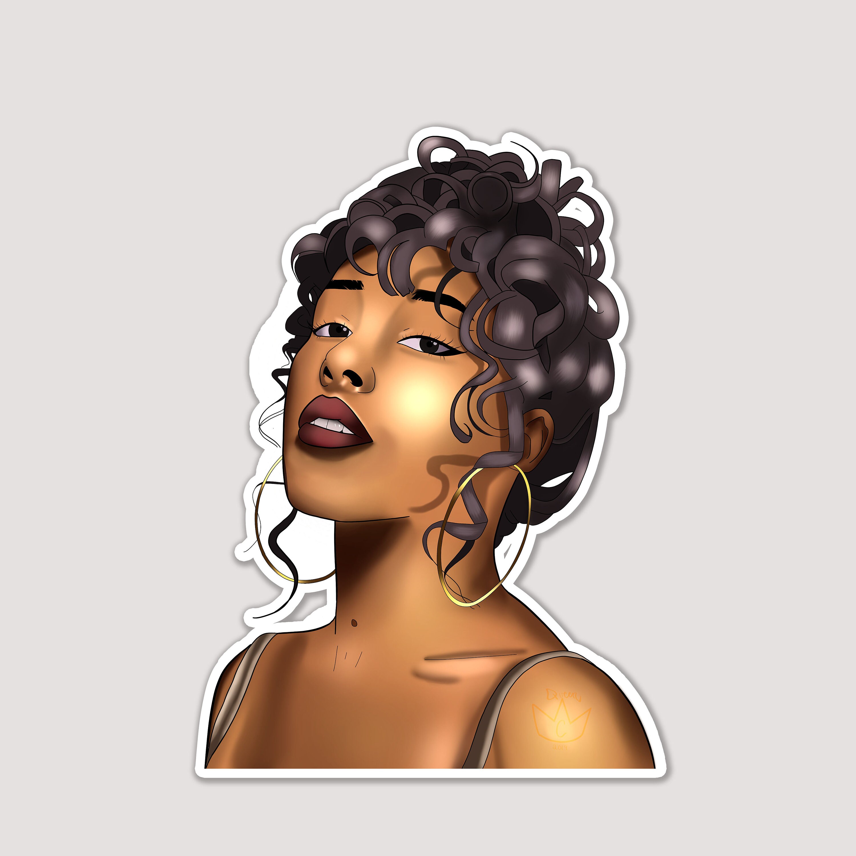 Doja Cat Black Celebrity Cartoon Art Sticker - Etsy